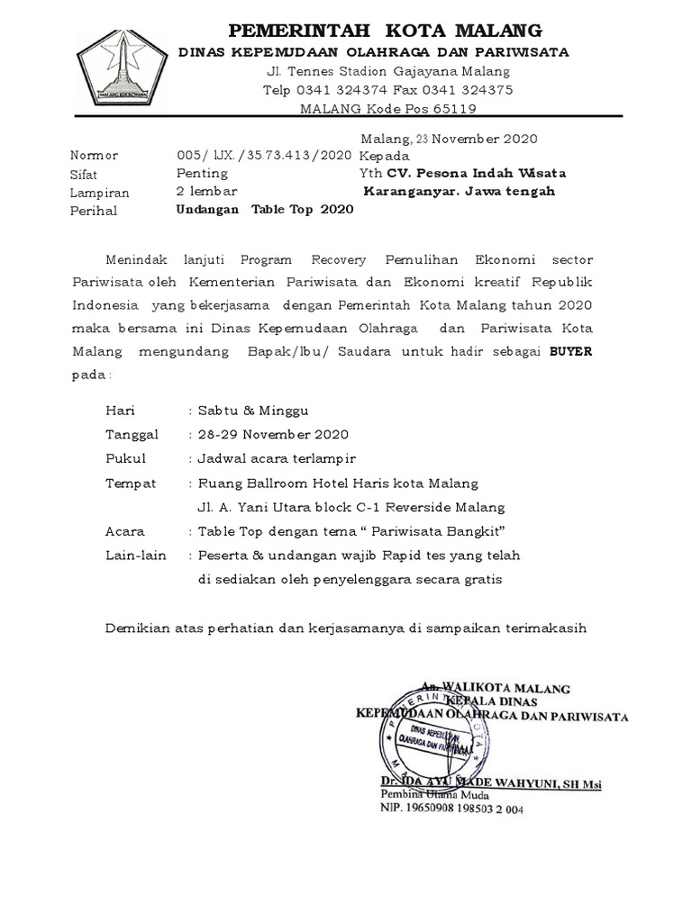Undangan Table Top 2020 1 | PDF