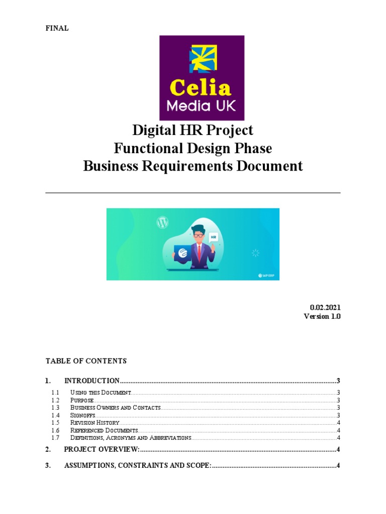 Digital HR Project Business Requirements Document | PDF | Image Scanner ...