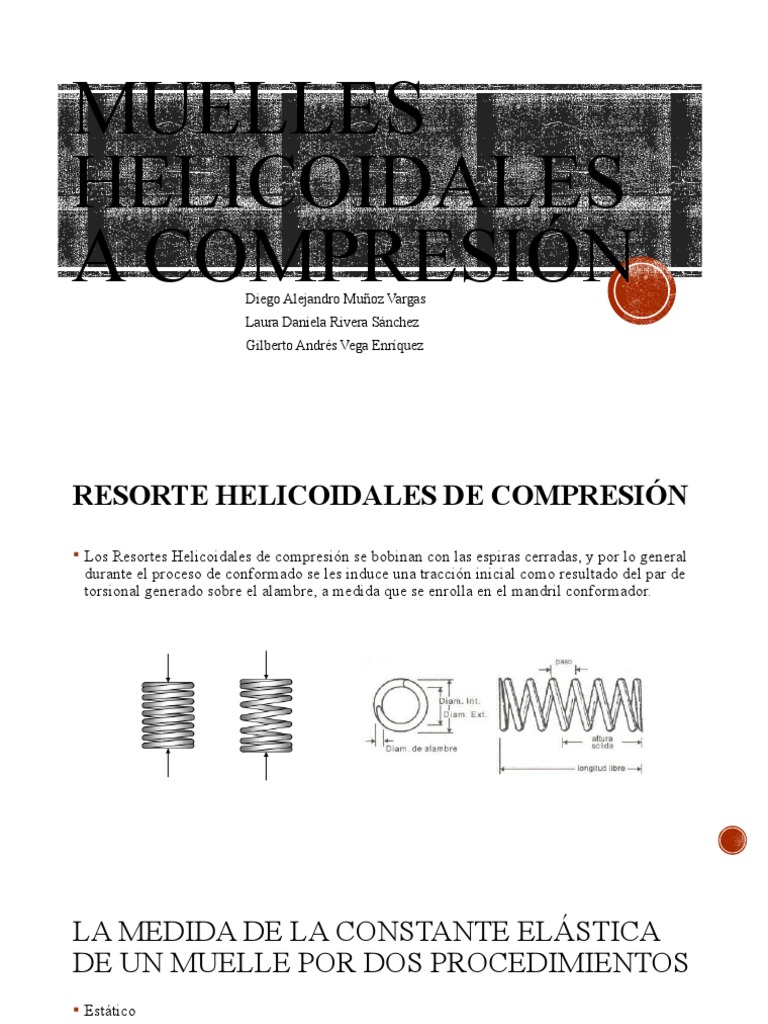 Muelles Helicoidales A Compresión | PDF | Elasticidad (Física) | Fuerza