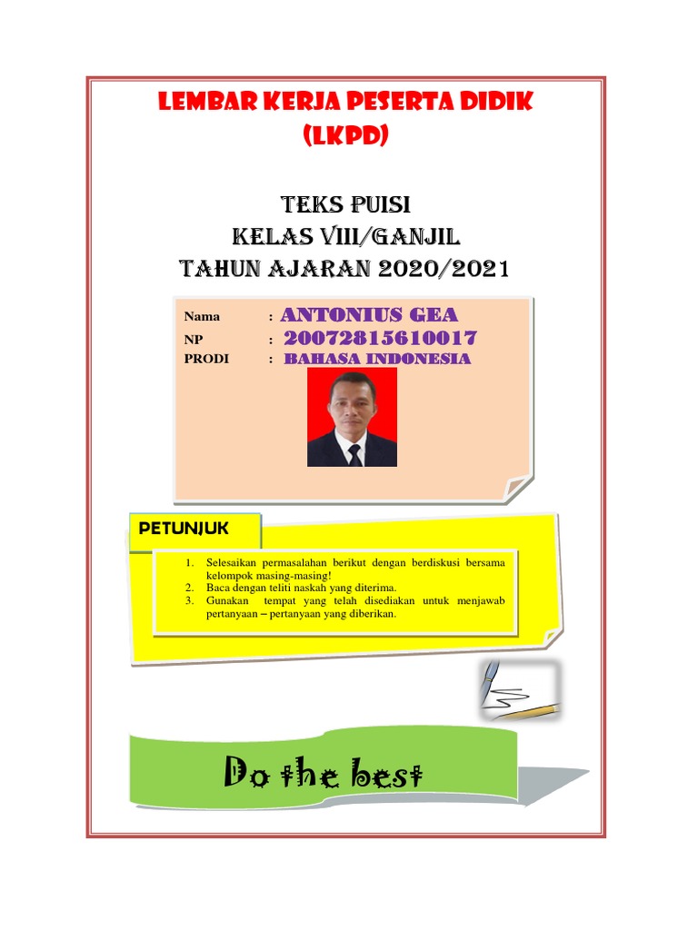 LKPD Puisi KD 3.7 | PDF