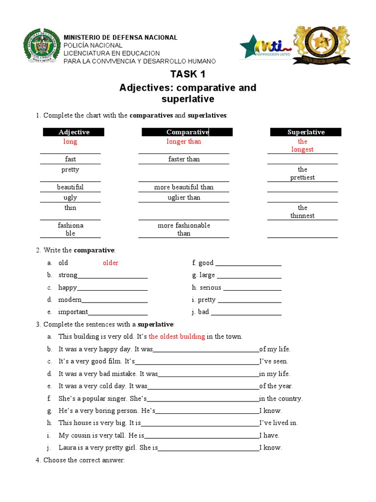 Task 4 Comparative and Superlative | PDF | Clothing | Grammar
