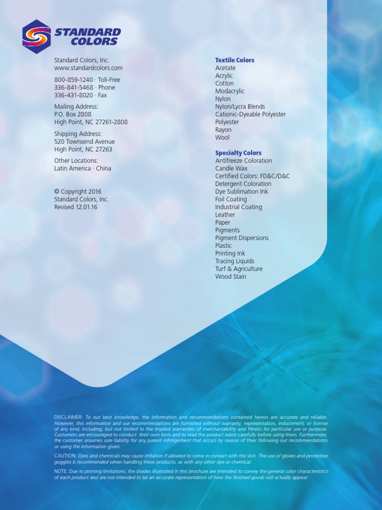 Permasil - Disperse Dyes For Polyester | PDF | Dye | Dyeing