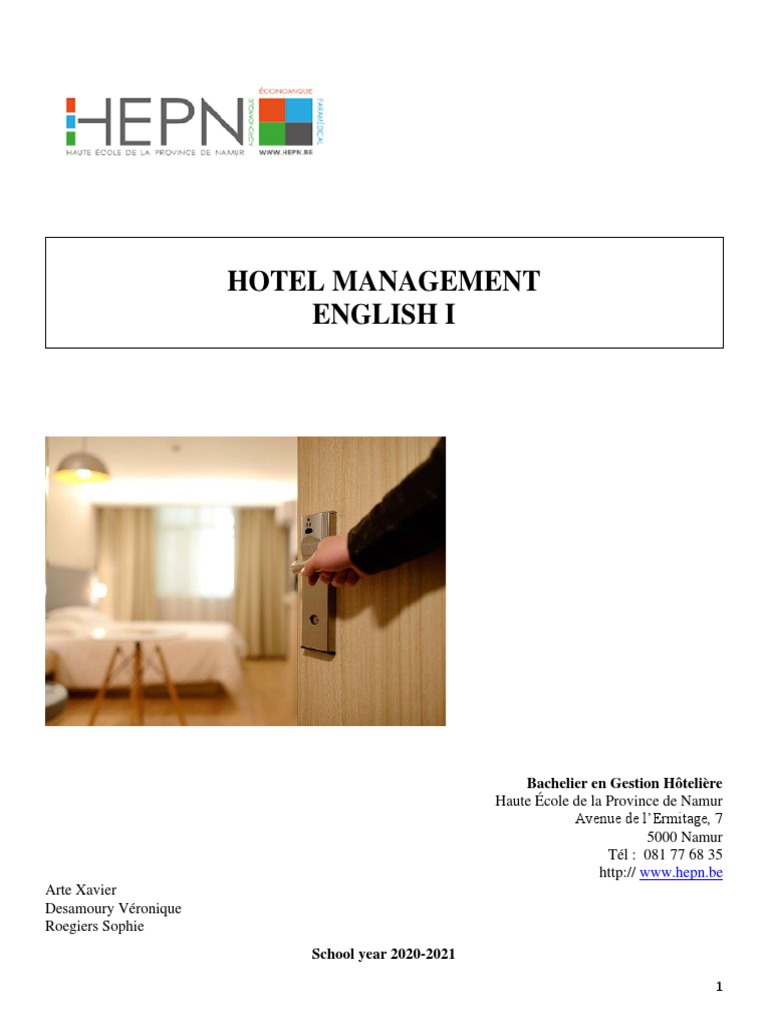 Hotel Management Syllabus 2021 STUDENT | PDF | Hotel | English Language