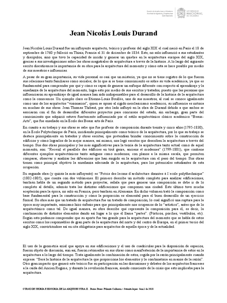Jean Nicolás Louis Durand | PDF | Estética | Science