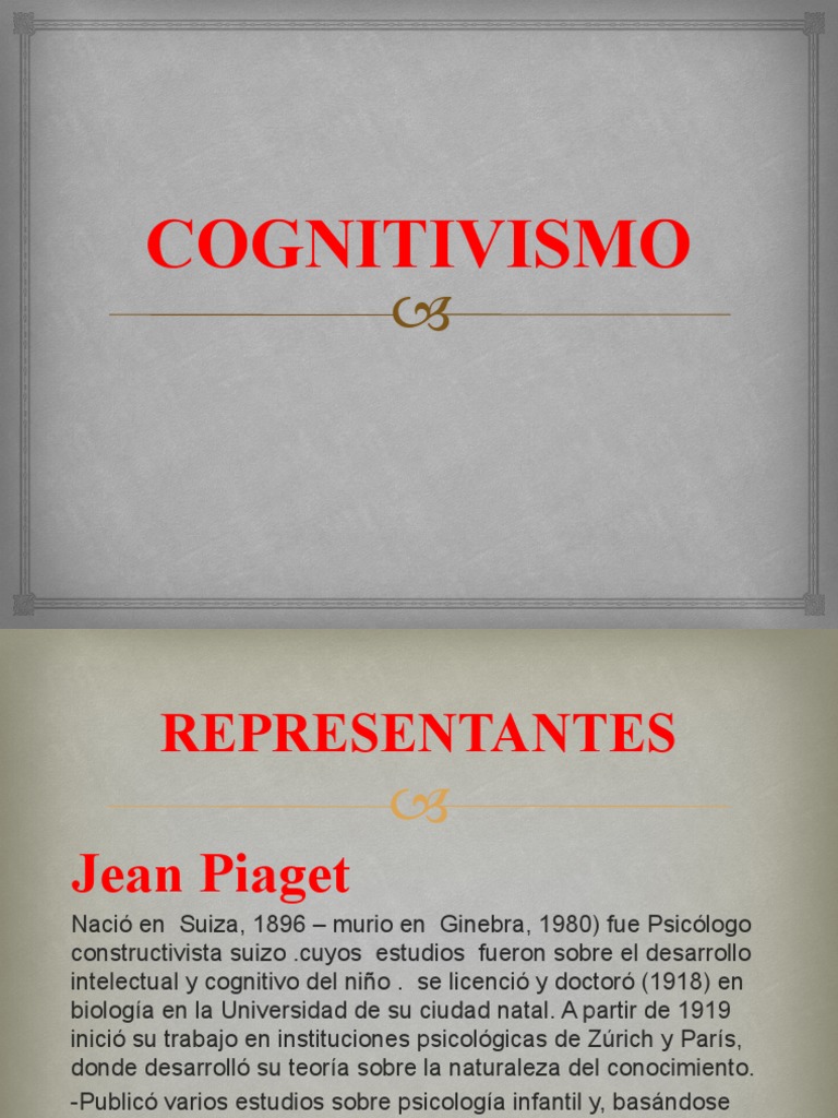COGNITIVISMO | PDF | Psicología cognitiva | Aprendizaje