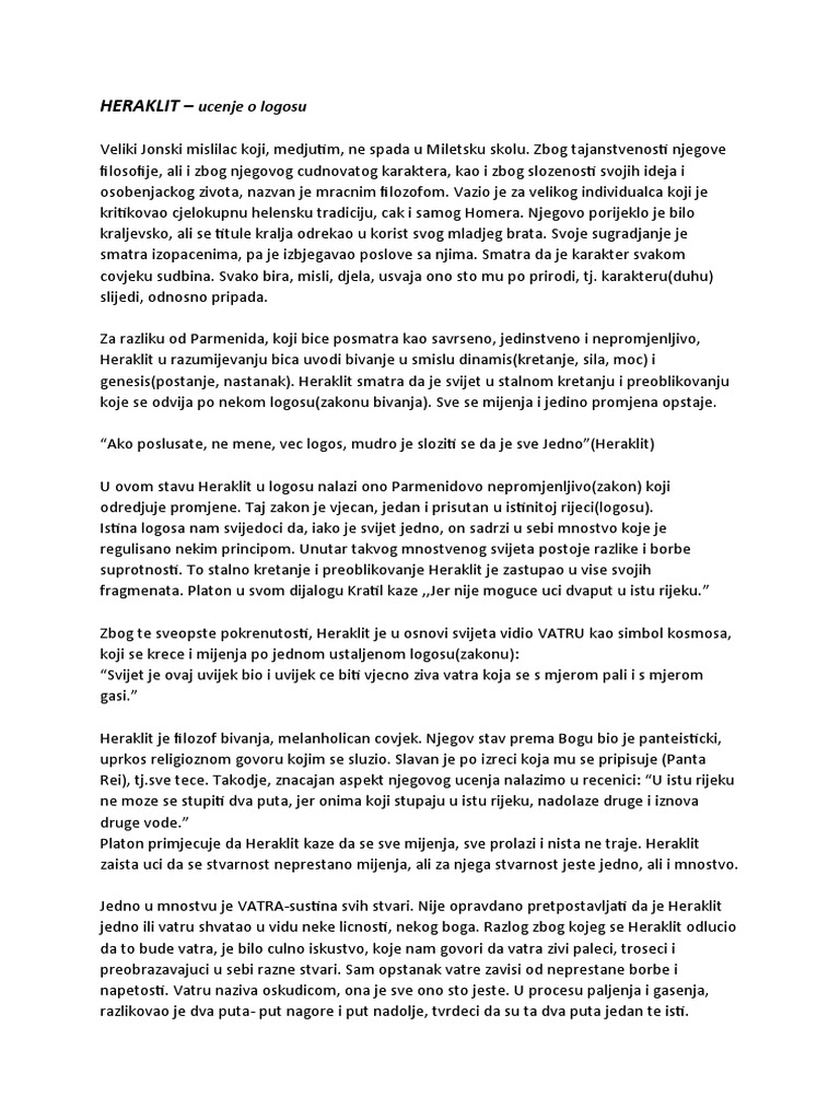Heraklit Parmenid Platon Plotin | PDF