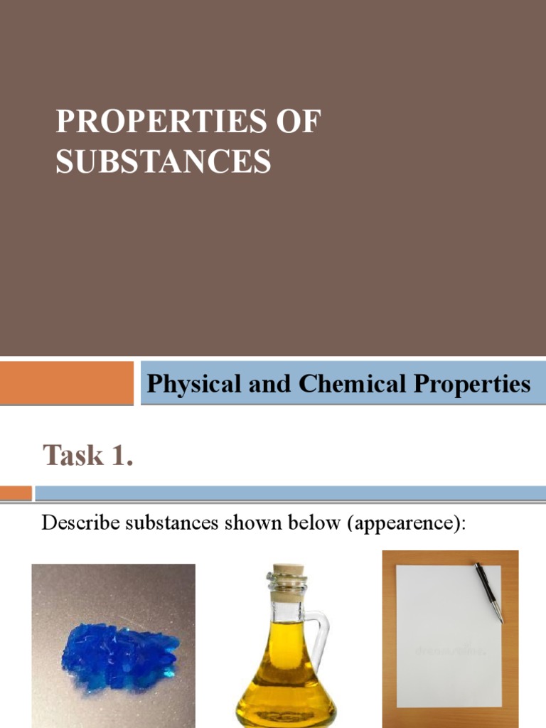 PROPERTIES OF SUBSTANCES - PPT | PDF | Chemical Substances | Chemical ...