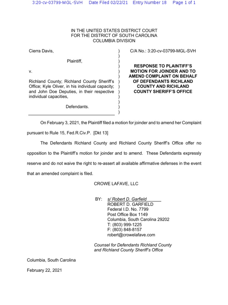 Defense Response | PDF