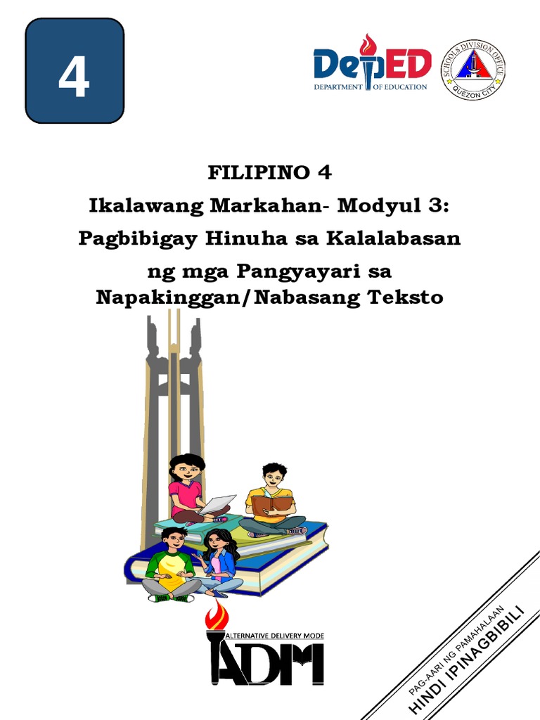 Fil4Q2 Modyul 3 Pagbibigay NG Kalalabasan NG Mga Pangyayari Sa ...