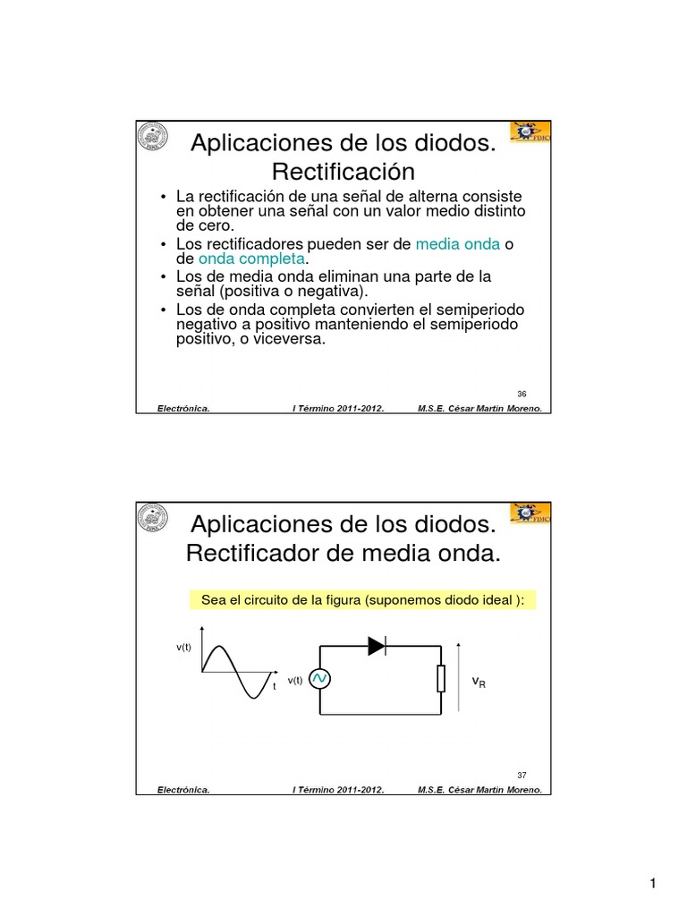 Aplicacion de Diodos Rectificadores | PDF | Rectificador | Diodo