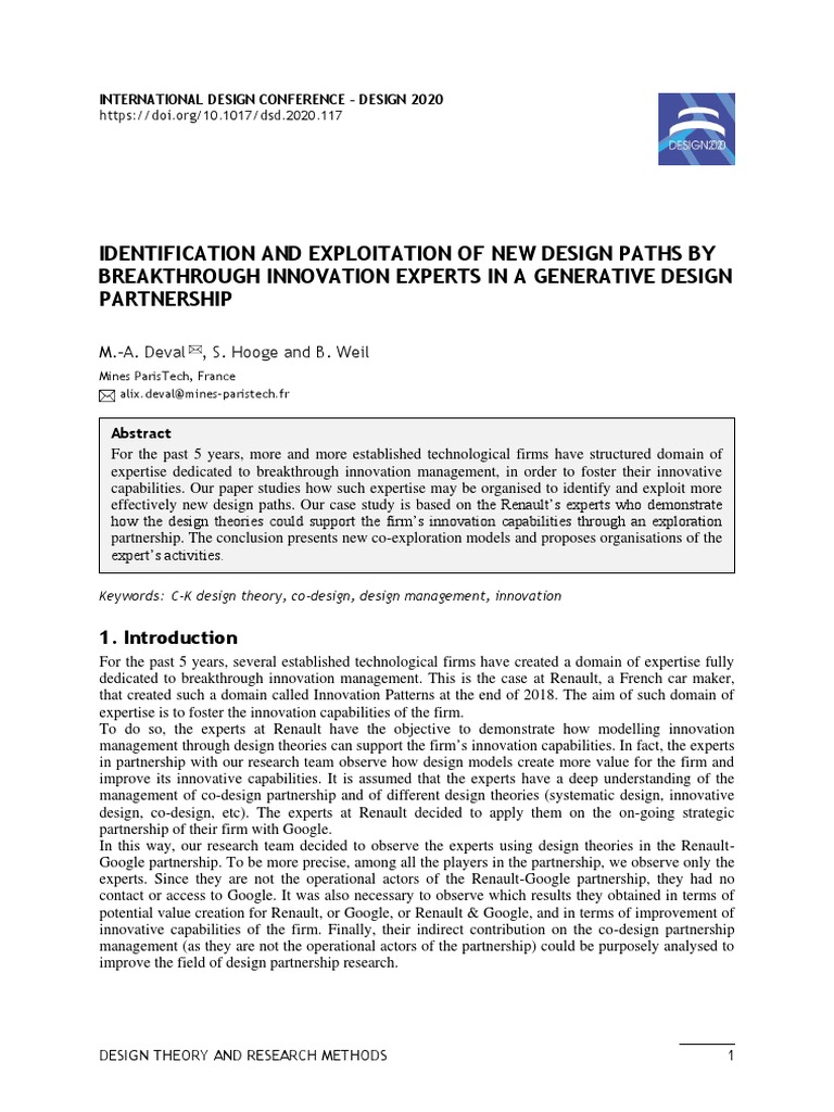 Design Conference Paper Template | PDF | Expert | Innovation