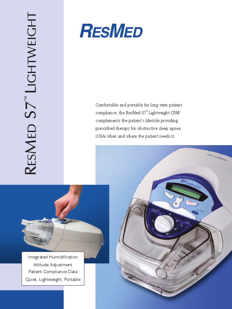 ResMed S7 CPAP Brochure | PDF | Science | Science And Technology
