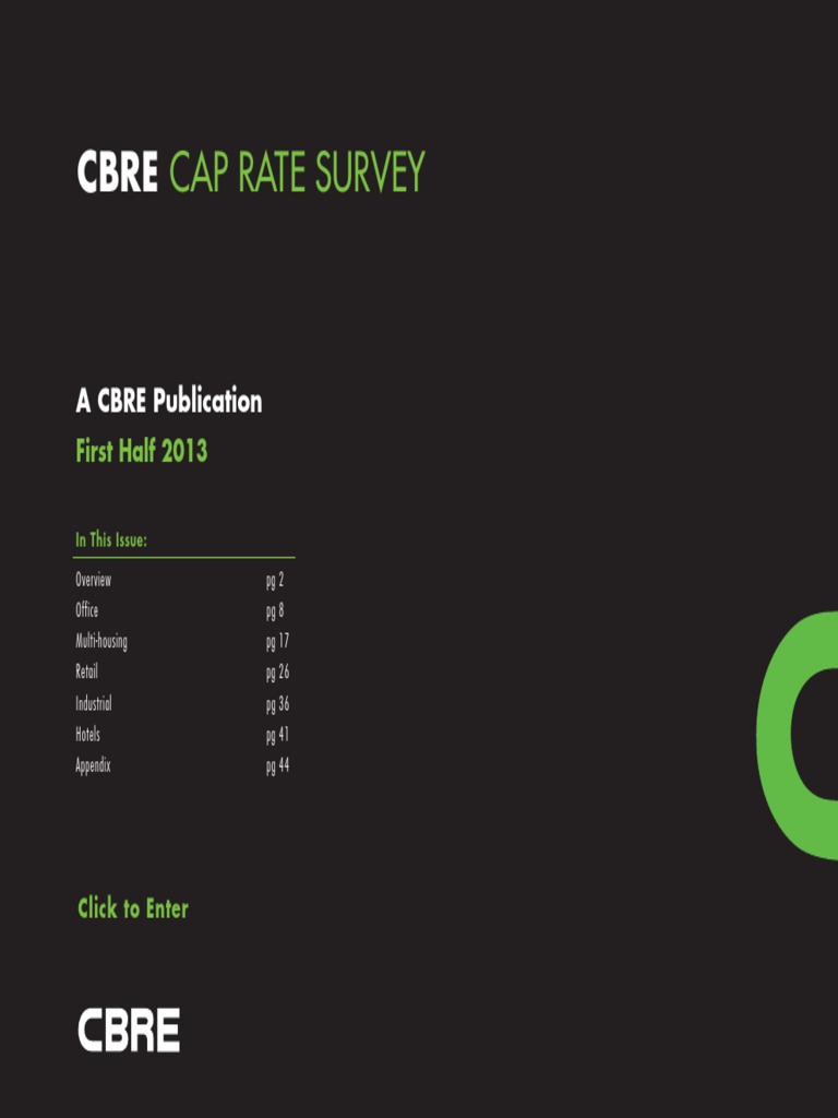 2013 CBRE U.S. Cap Rate Survey H2 | PDF | Interest Rates | Investing
