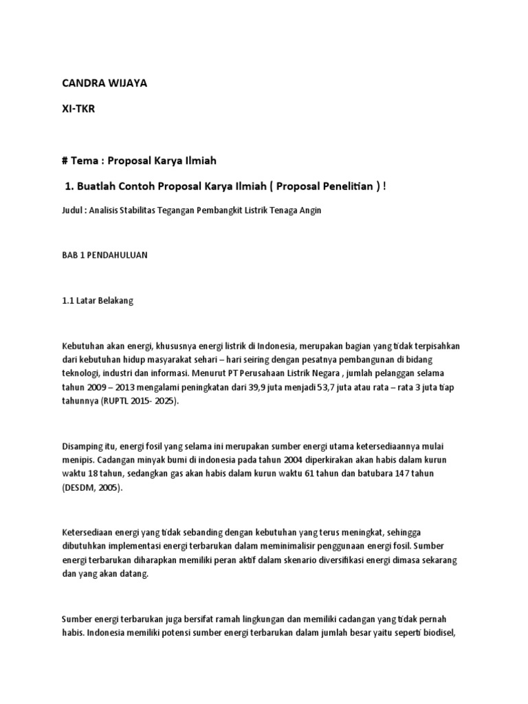 Proposal Karya Ilmiah | PDF