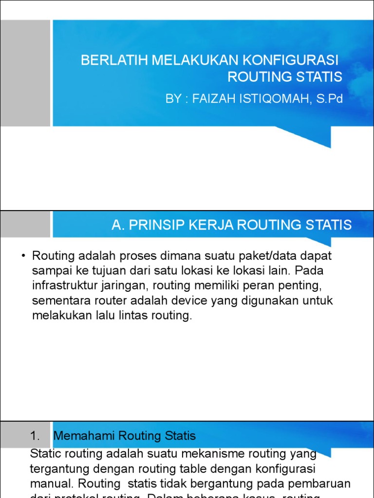 Konfigurasi Routing Statis Dasar | PDF