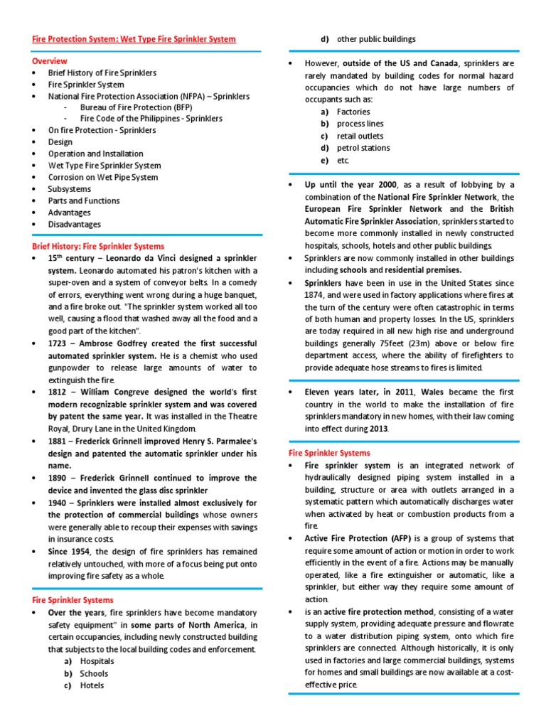 13 Fire Protection System Wet Type Fire Sprinkler System | PDF | Fire ...