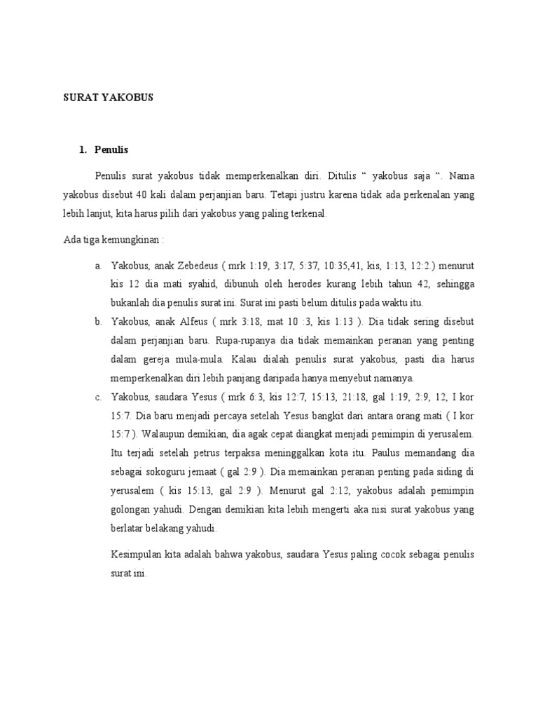 Makalah Teologi Surat Yakobus Dan Yudas | PDF
