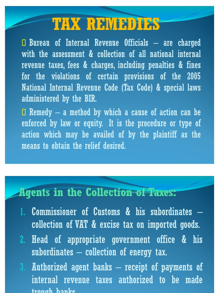 Tax Remedies | PDF | Taxpayer | Withholding Tax