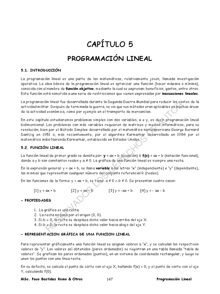 Programación Lineal | PDF | Programación lineal | Función (Matemáticas)