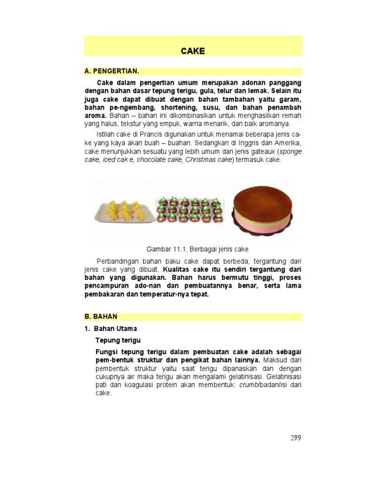 Pengertian Dan Macam Macam Cake | PDF