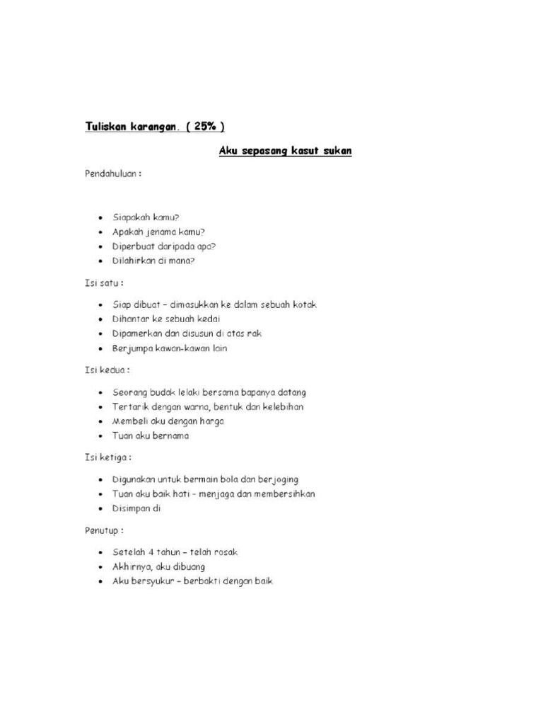LATIHAN 2 Aku Sepasang Kasut Sukan | PDF