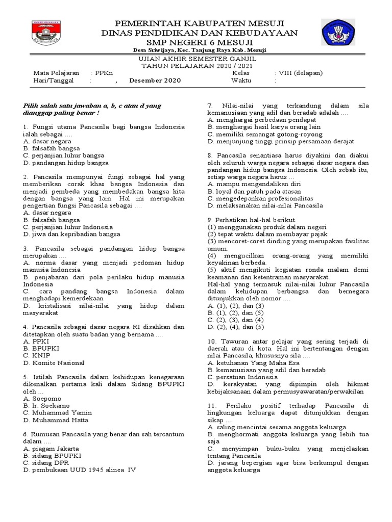 Soal PKN Kls 8 | PDF