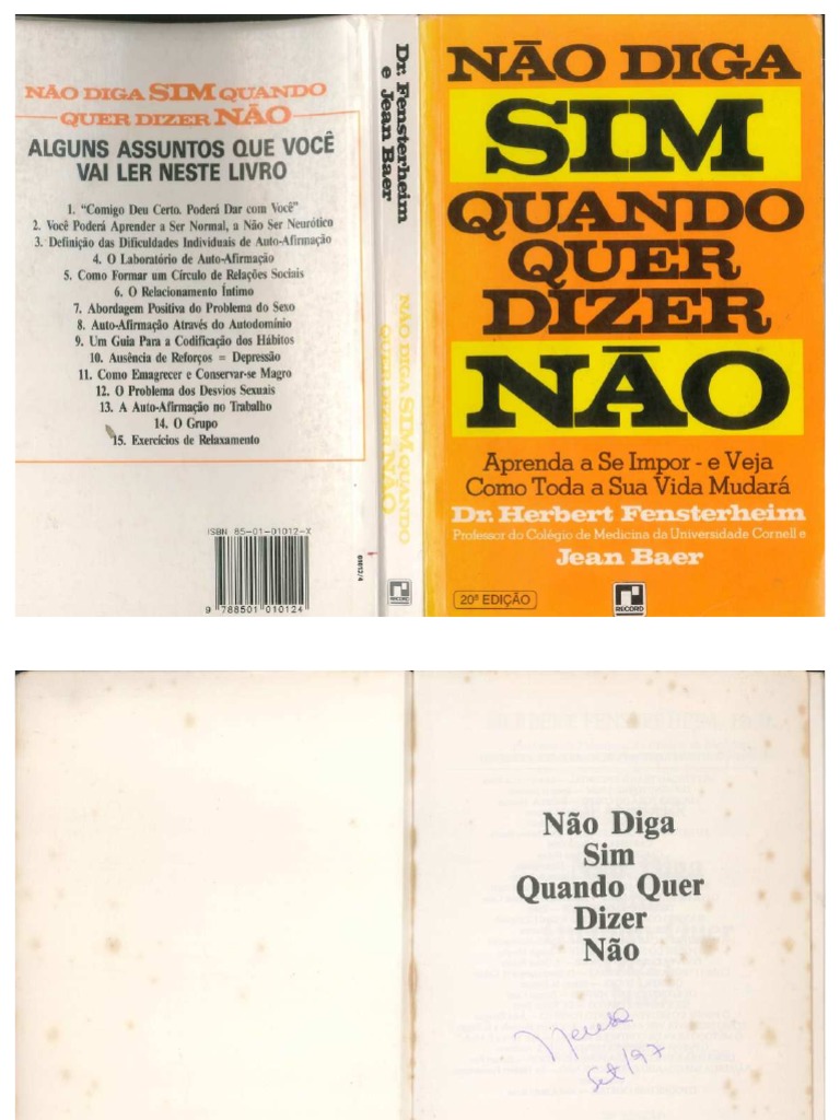 Edoc - Pub Nao Diga Sim Quando Quer Dizer Nao | PDF