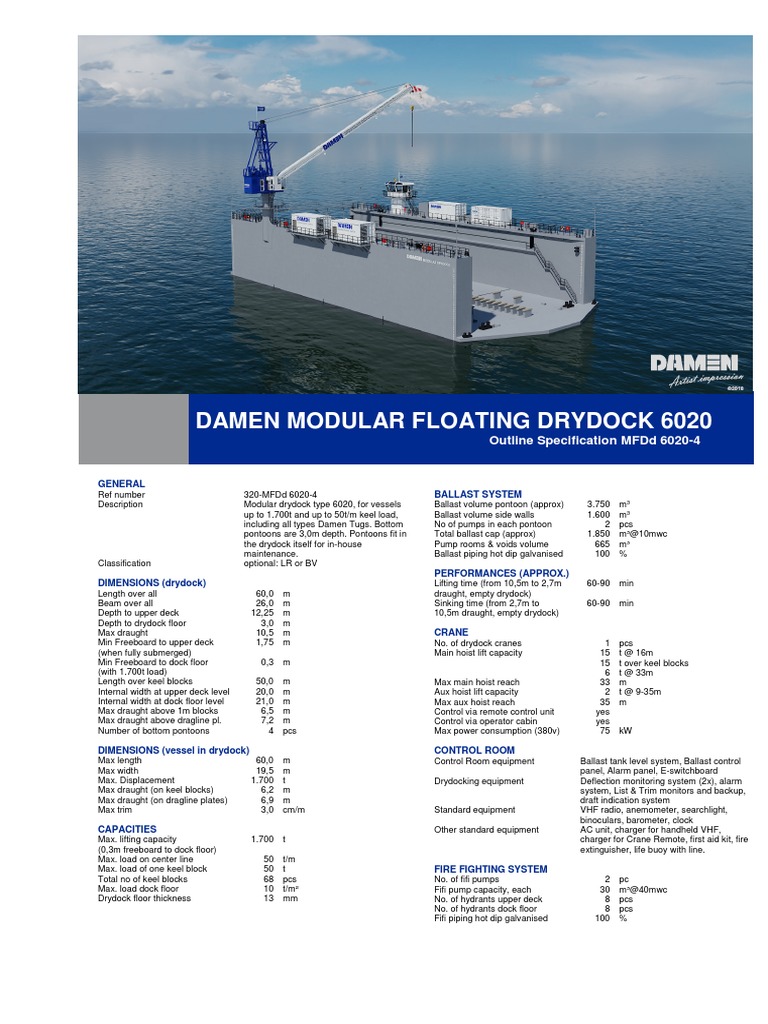Damen Modular Floating Drydock 6020: General Ballast System | PDF ...