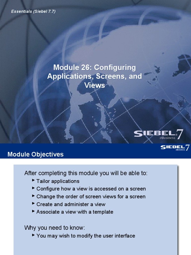 26ESS - Configuring Applications Screens and Views | PDF | Page Layout | Menu (Computing)