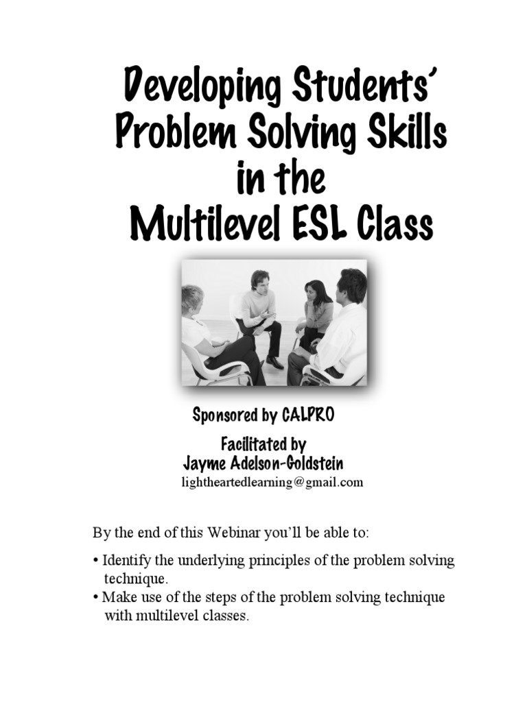 Problem Solving Discusions in ESL | PDF | Reading Comprehension ...