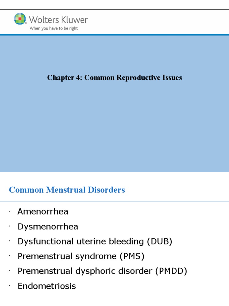 Chapter 4: Common Reproductive Issues | PDF | Menstruation | Birth Control