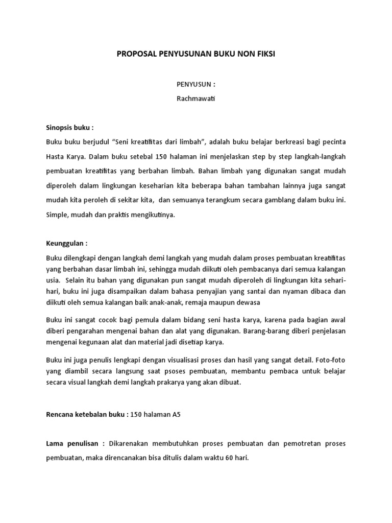 Proposal Buku Kreatifitas Limbah | PDF | Seni