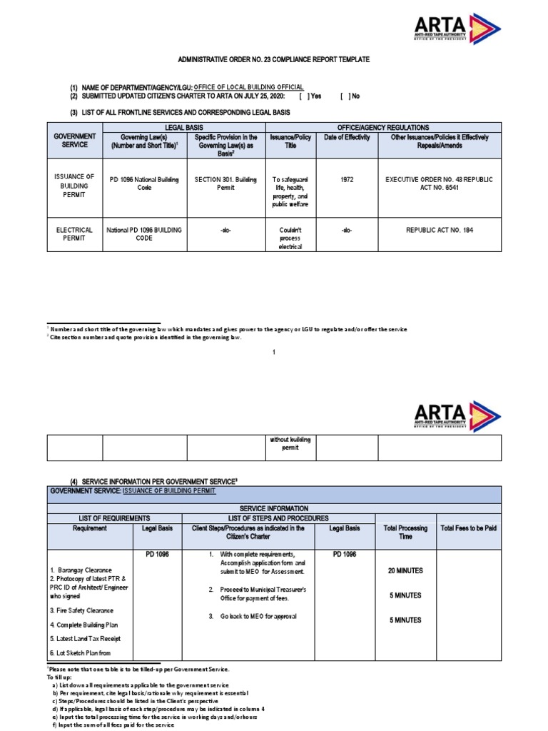 Citizens Charter Meo Arta MC 2020-04 Editable Template | PDF | Policy ...