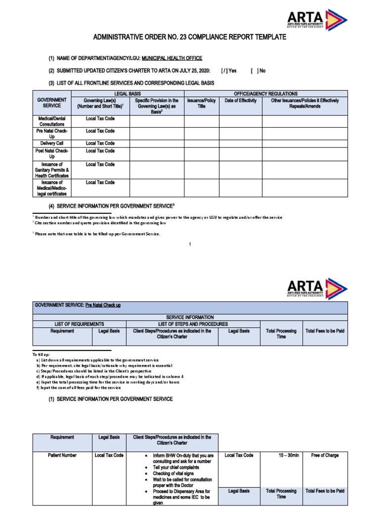 Citizens Charter Mho Arta MC 2020-04 Editable Template | PDF