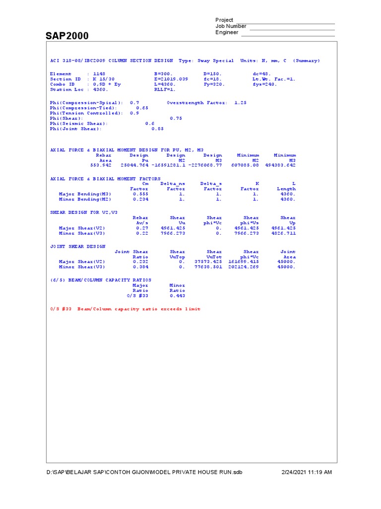 Project Job Number Engineer: O/S #33 Beam/Column Capacity Ratio Exceeds ...