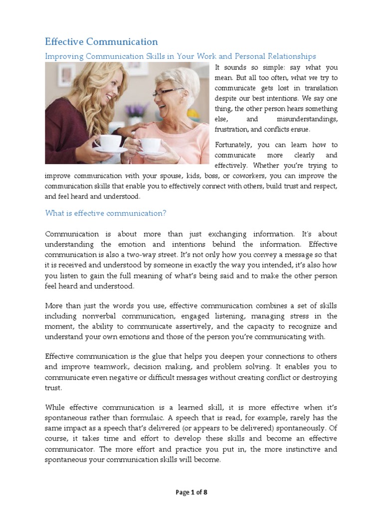 Effective Communication | PDF | Nonverbal Communication | Body Language