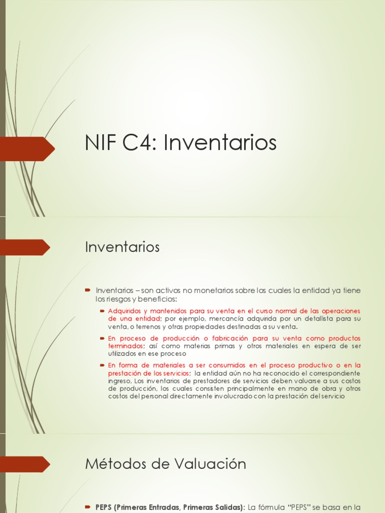 Nif C4 Inventarios Tuc | PDF | Inventario | Costo