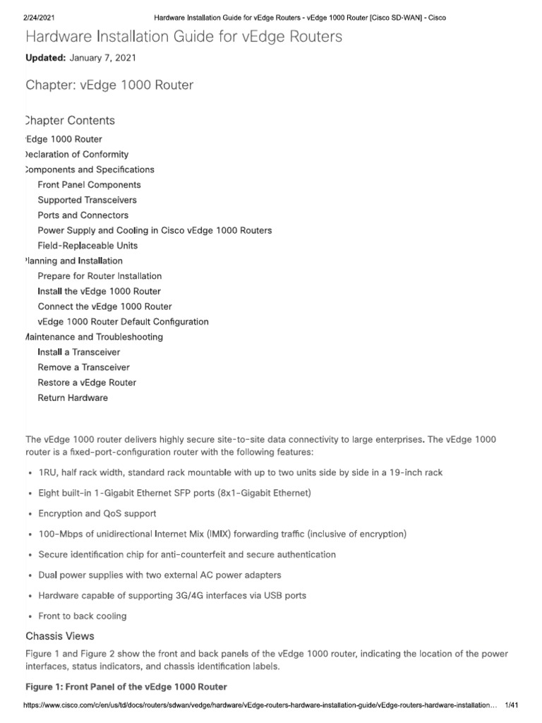 Vedge 1000 Router IG | PDF | Computers | Technology & Engineering