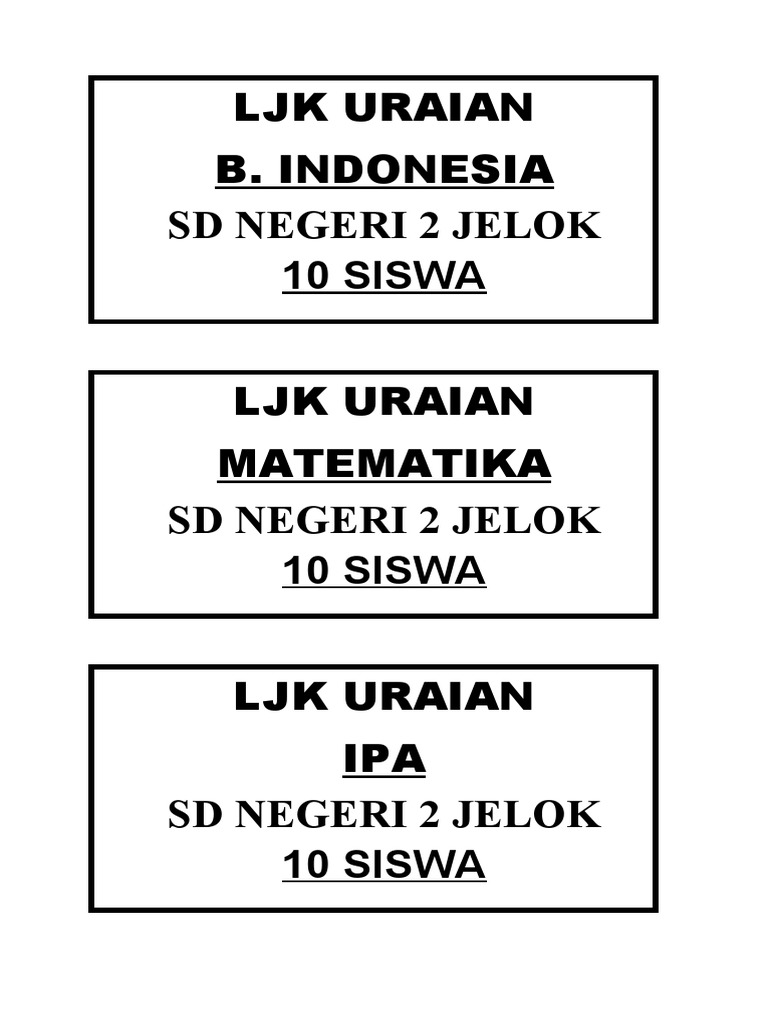 Cover Sampul LJK USBN | PDF