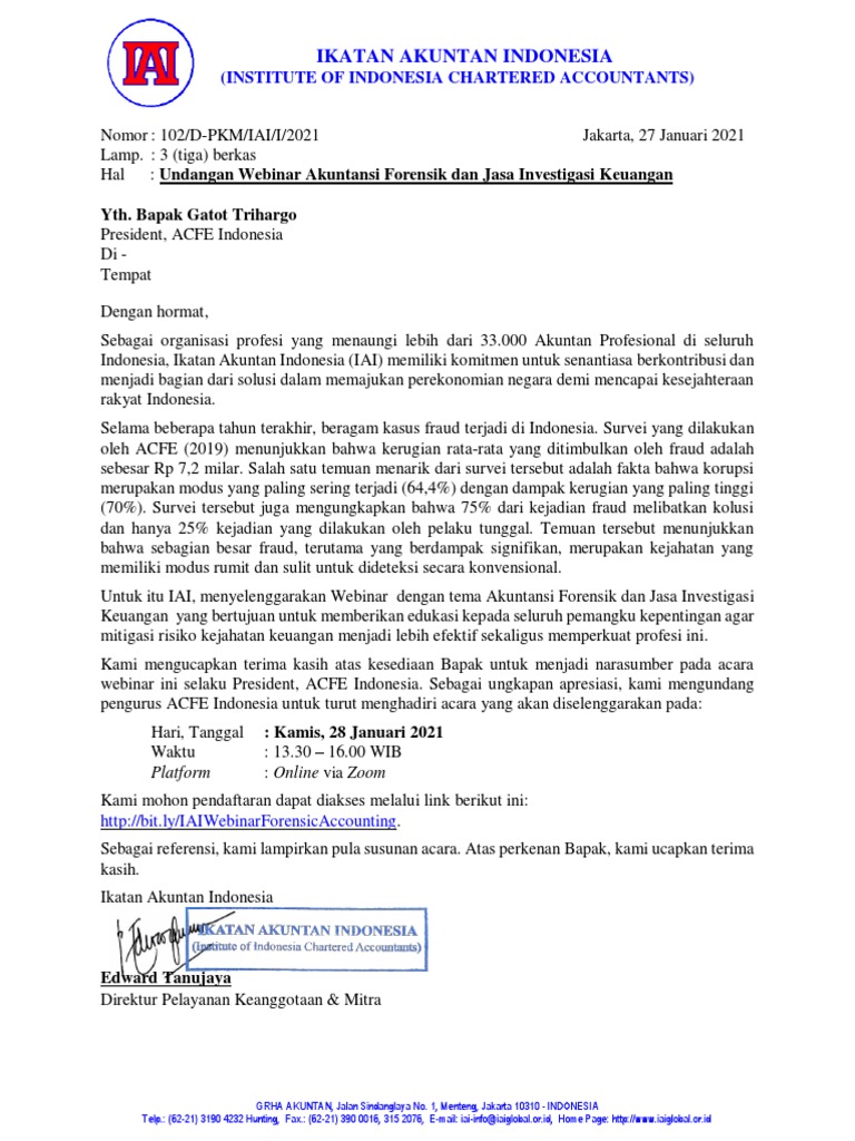 Surat Undangan Webinar IAI | PDF