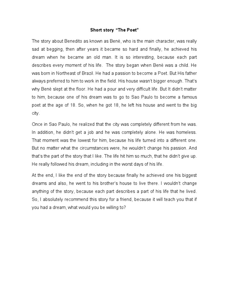 Short Story "The Poet" | PDF