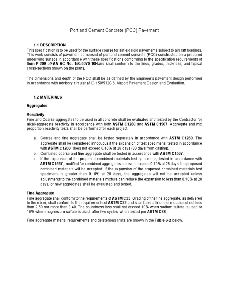 Portland Cement Concrete Specifications | PDF | Road Surface ...