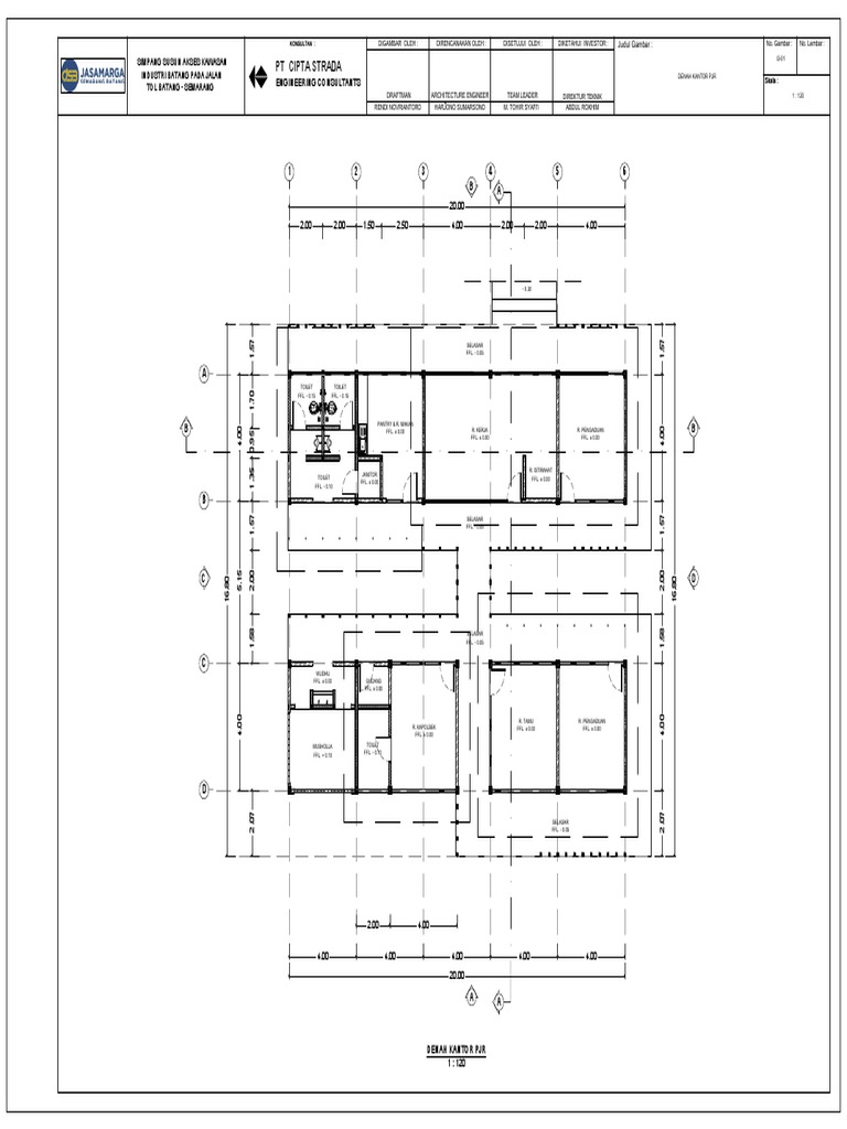 Denah Kantor PJR Skala 1:120 | PDF