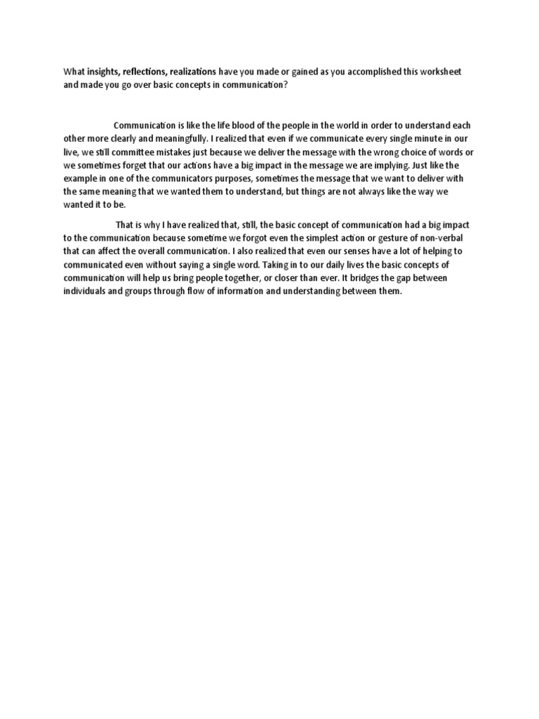 Insights on Effective Communication | PDF | Social Science | Self ...