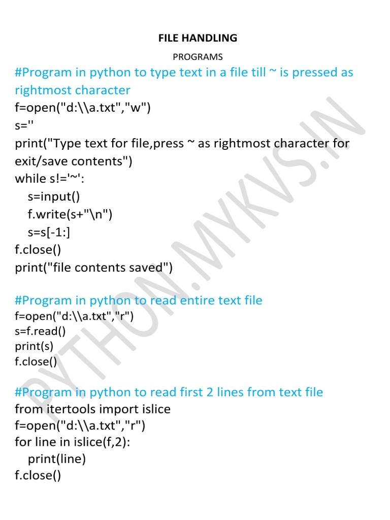 Filehandling (Programs) | Download Free PDF | Text File | Data Filehandling (Programs) | Download Free PDF | Text File | Data