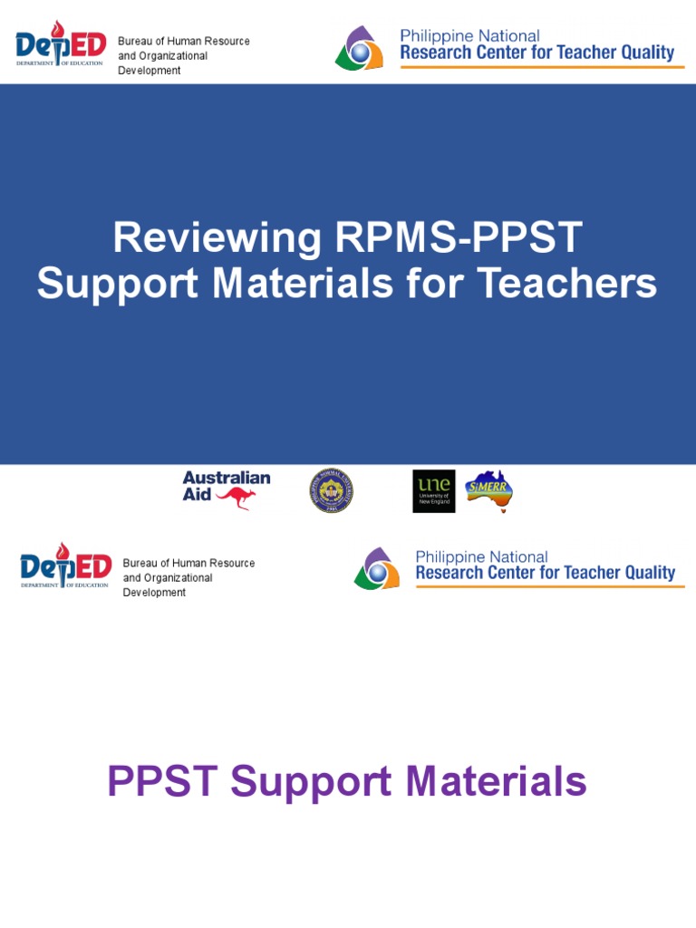 Session 5 Reviewing The RPMS-PPST Support Materials | PDF | Educational ...