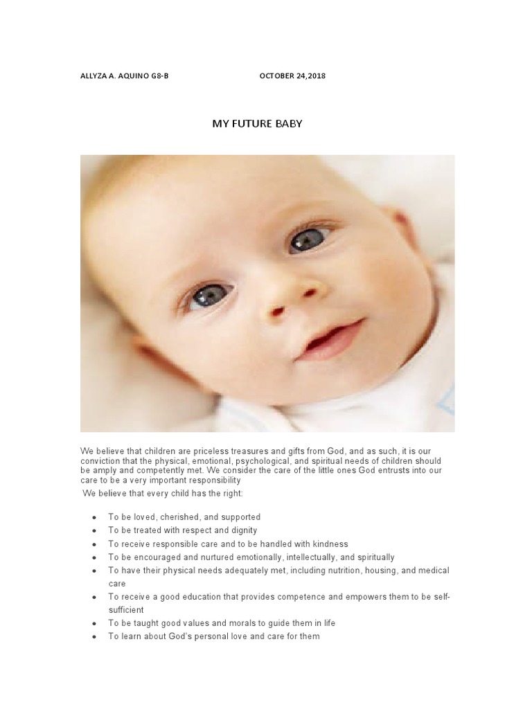 My Future Baby: Allyza A. Aquino G8-B October 24,2018 | PDF | Wellness