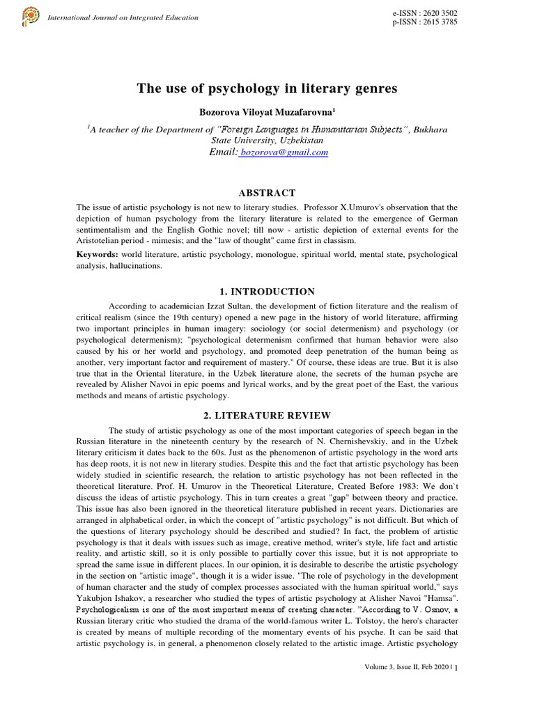 The Use of Psychology in Literary Genres | PDF | Theory | Psychology