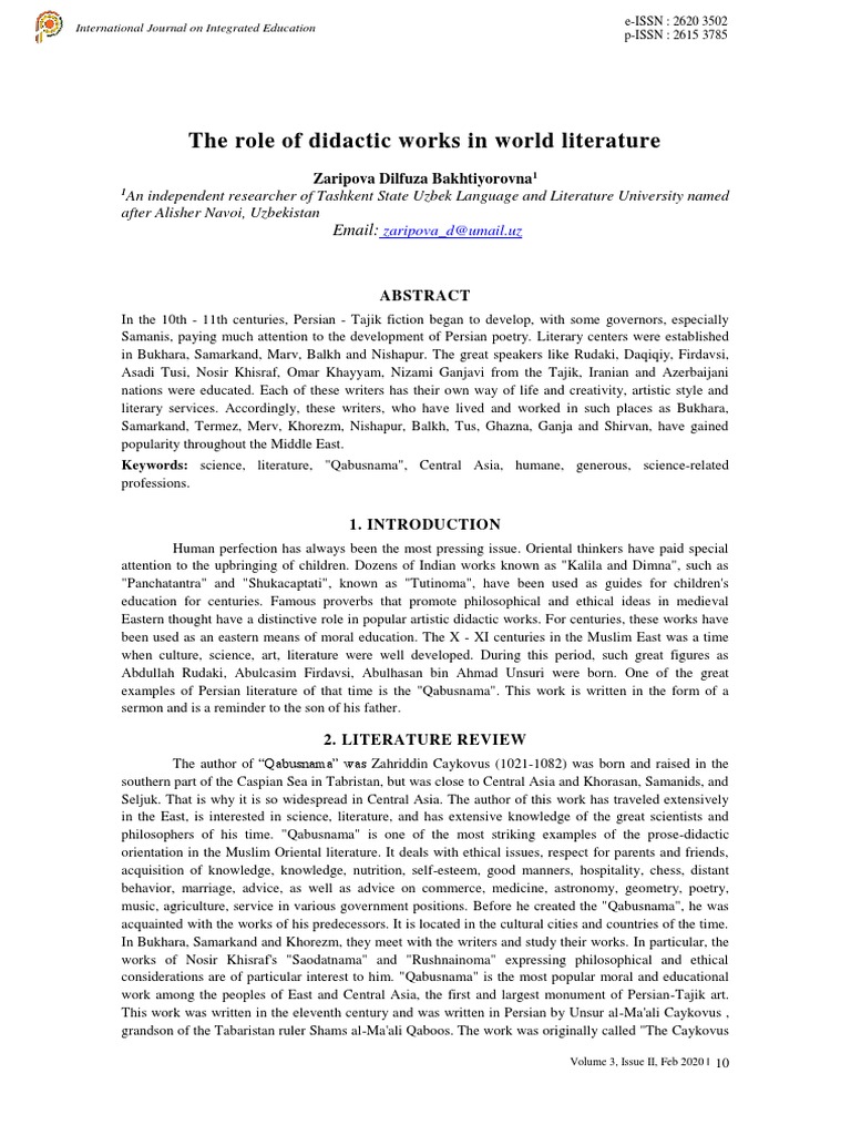 The Role of Didactic Works in World Literature | PDF | Mind | Science