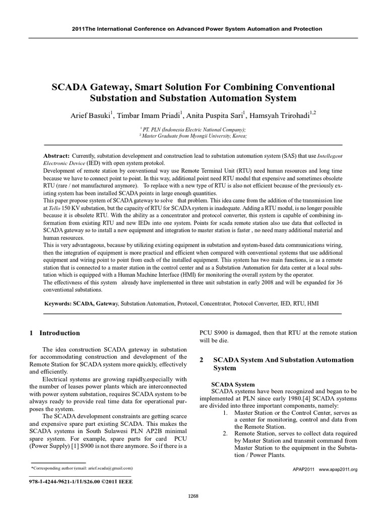 SCADA Gateway, Smart Solution For Combining Conventional Substation and ...